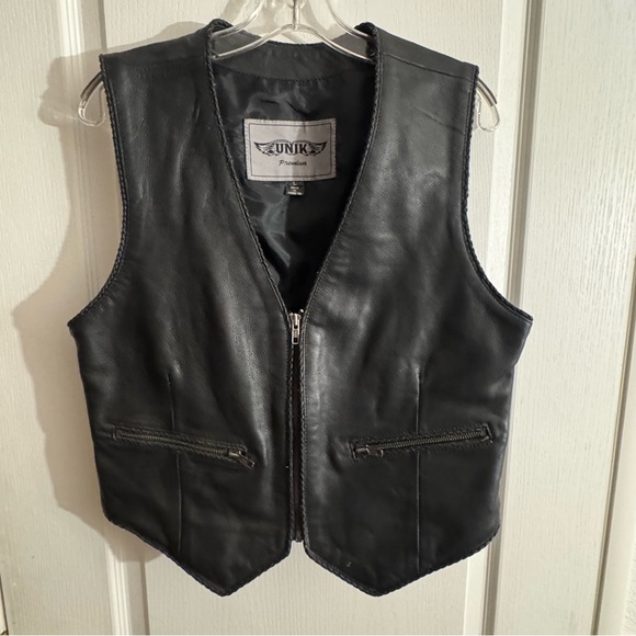Unik | Jackets & Coats | Unik Black Leather Biker Vest | Poshmark